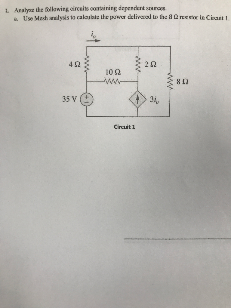 Solved 1. Analyze the following circuits containing | Chegg.com