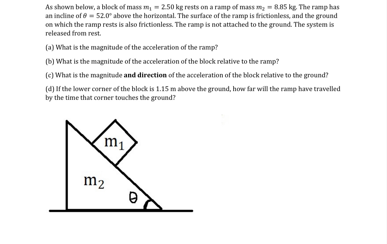 Solved As shown below, a block of mass m1 = 2.50 kg rests on | Chegg.com