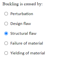 Buckling is caused by: Perturbation Design flaw | Chegg.com