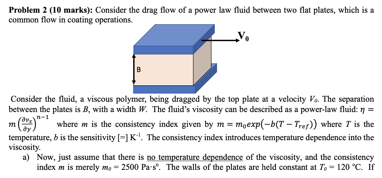 Solved Problem 2 (10 marks): Consider the drag flow of a | Chegg.com
