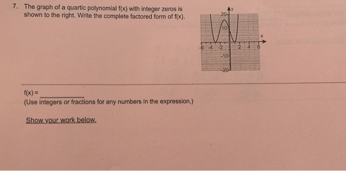 Solved 7. The graph of a quartic polynomial f(x) with | Chegg.com