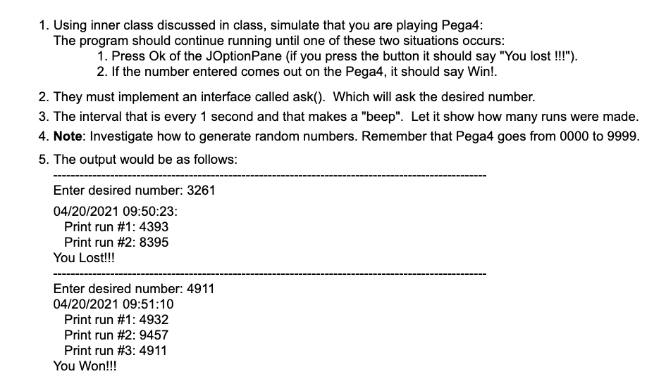Solved In Java Programming Langauge Import Chegg