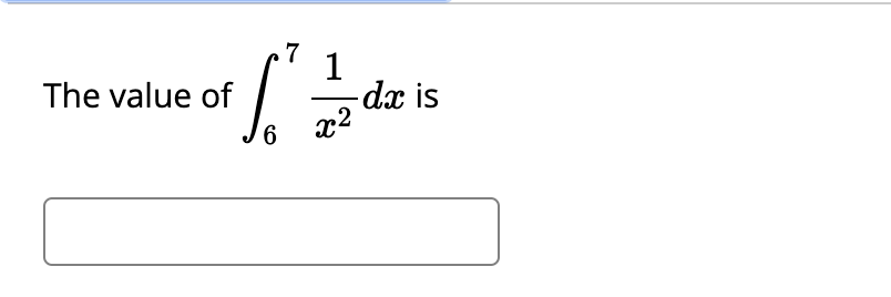 Solved The value of 1 -dx is | Chegg.com