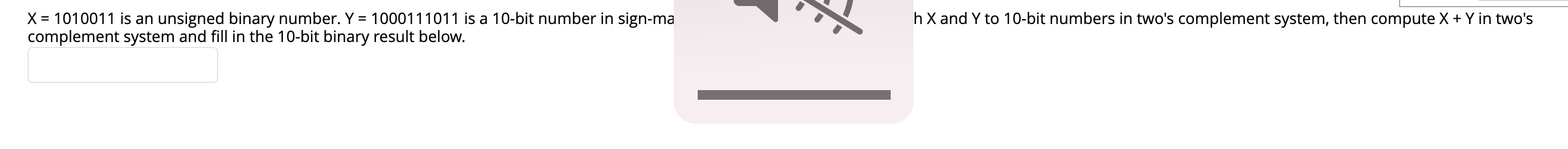 Solved X = 1010011 is an unsigned binary number. Y = | Chegg.com