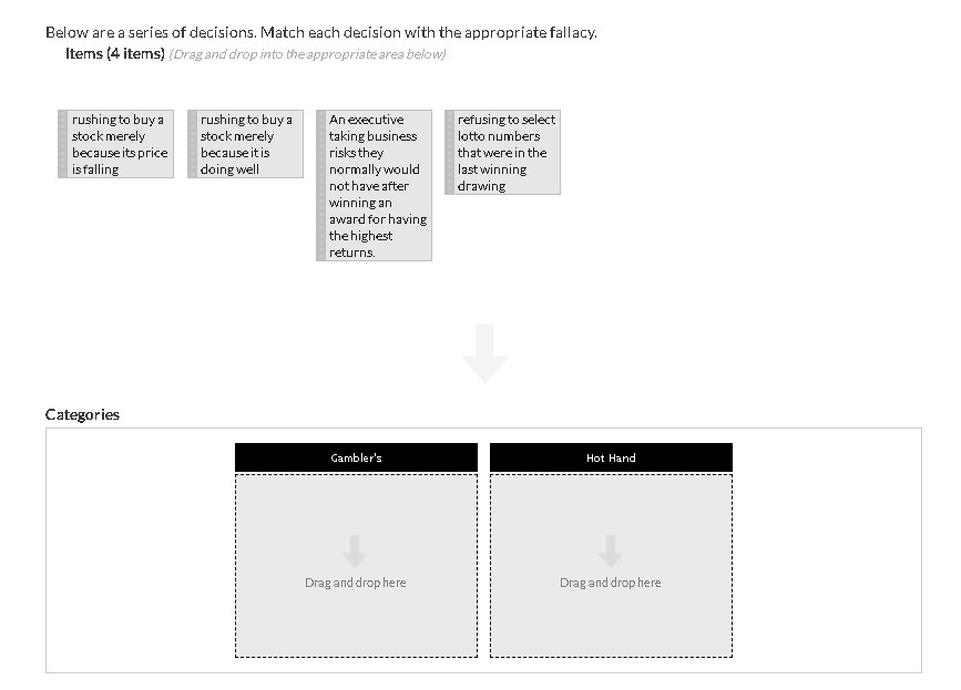 Solved Below are a series of decisions. Match each decision | Chegg.com