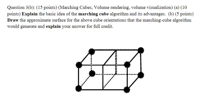 Solved Question 3(b): (15 points) (Marching Cubes, Volume | Chegg.com