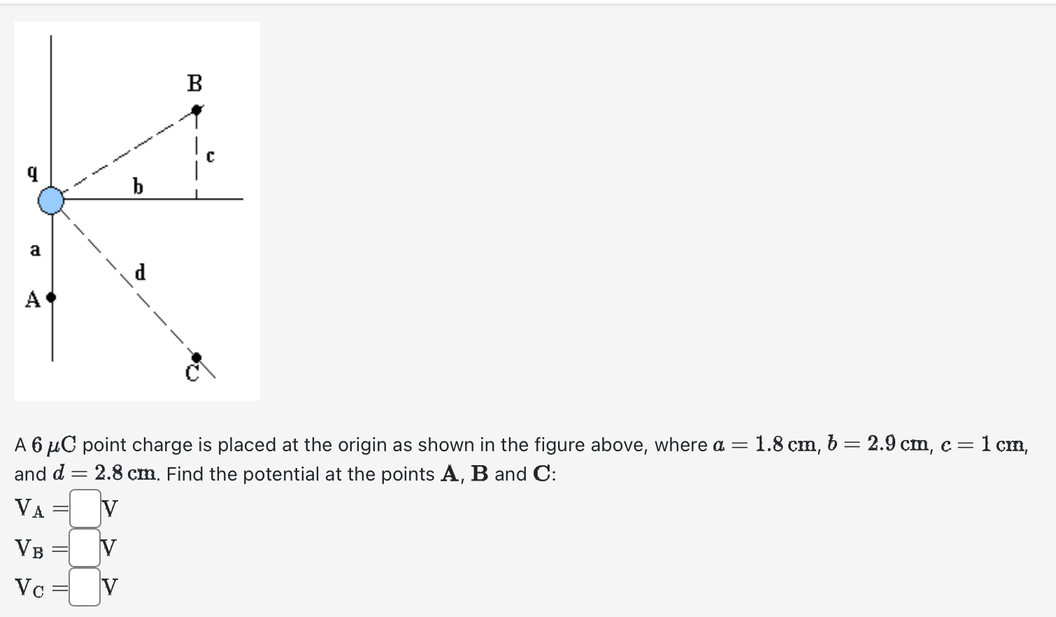 Solved A 6μC point charge is placed tat the origin as shown | Chegg.com