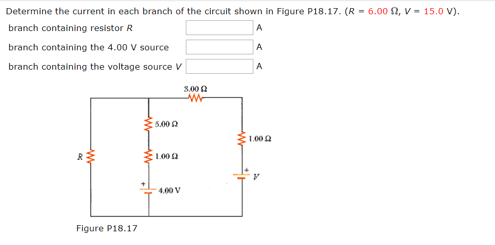 Solved Determine the current in each branch of the circuit | Chegg.com