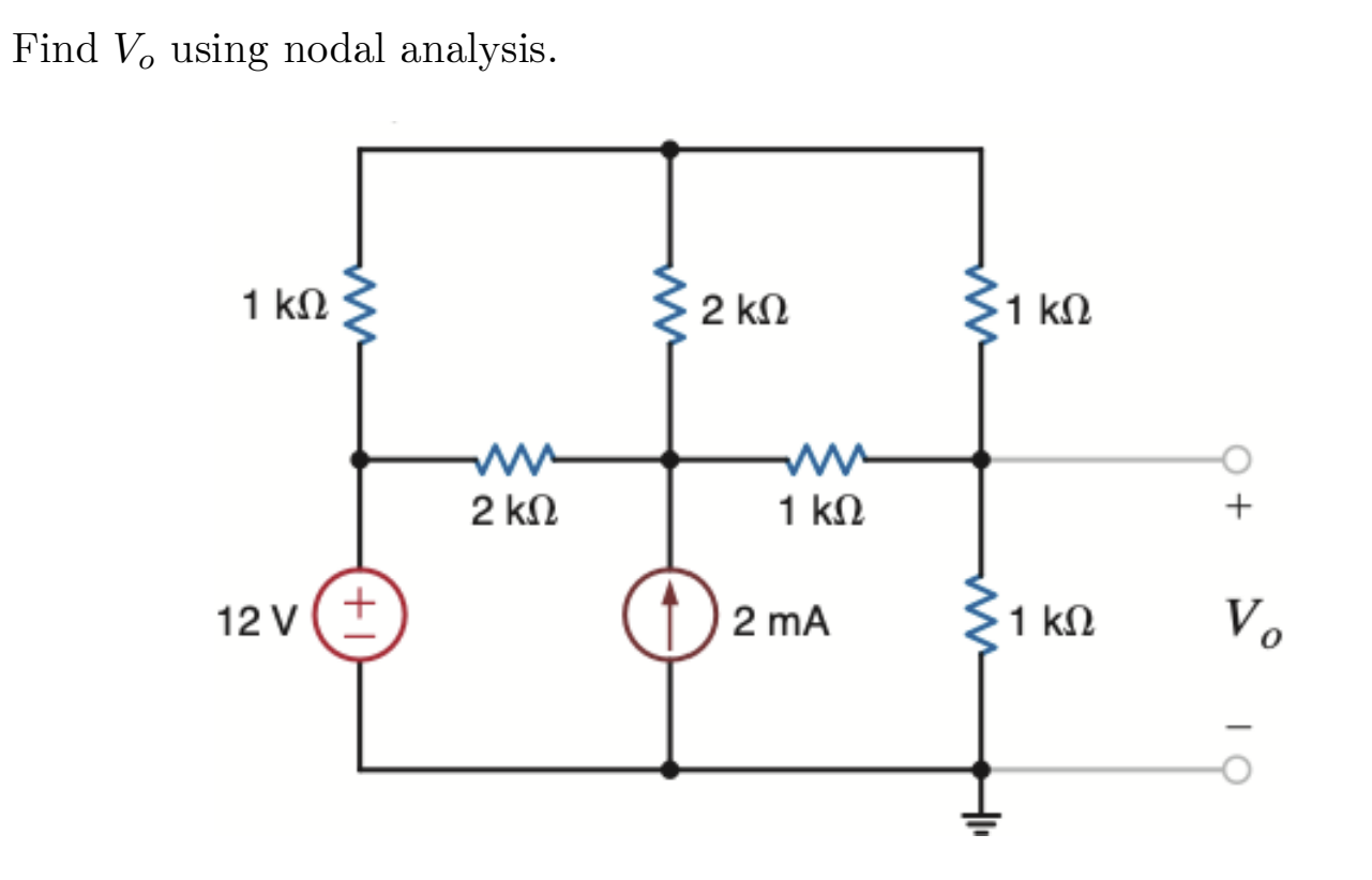 Solved Find Vo using nodal analysis. | Chegg.com