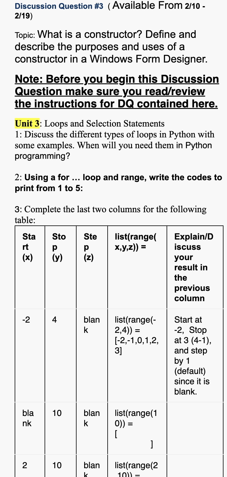 Solved Discussion Question \#3 ( Available From 2/10 2/19) | Chegg.com