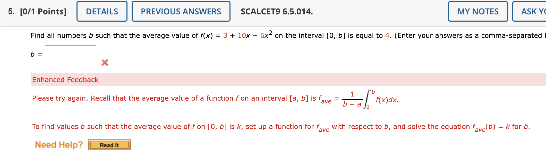 Solved Find All Numbers B Such That The Average Value Of