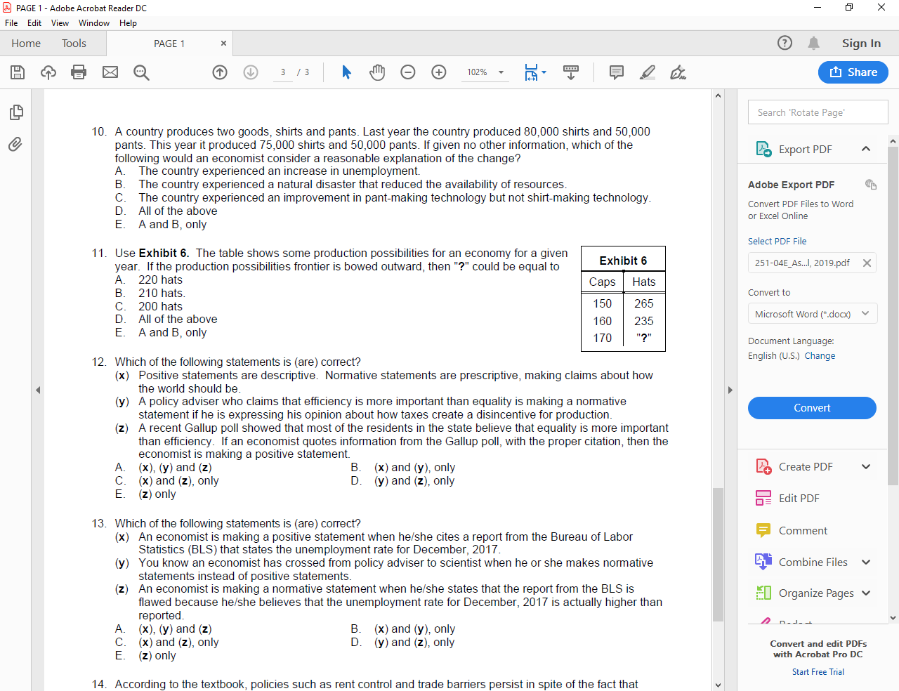 Solved PAGE 1 - Adobe Acrobat Reader DC File Edit View | Chegg.com