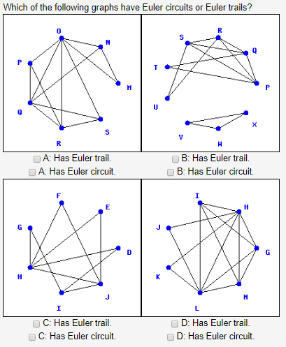 Solved Which of the following graphs have Euler circuits or | Chegg.com