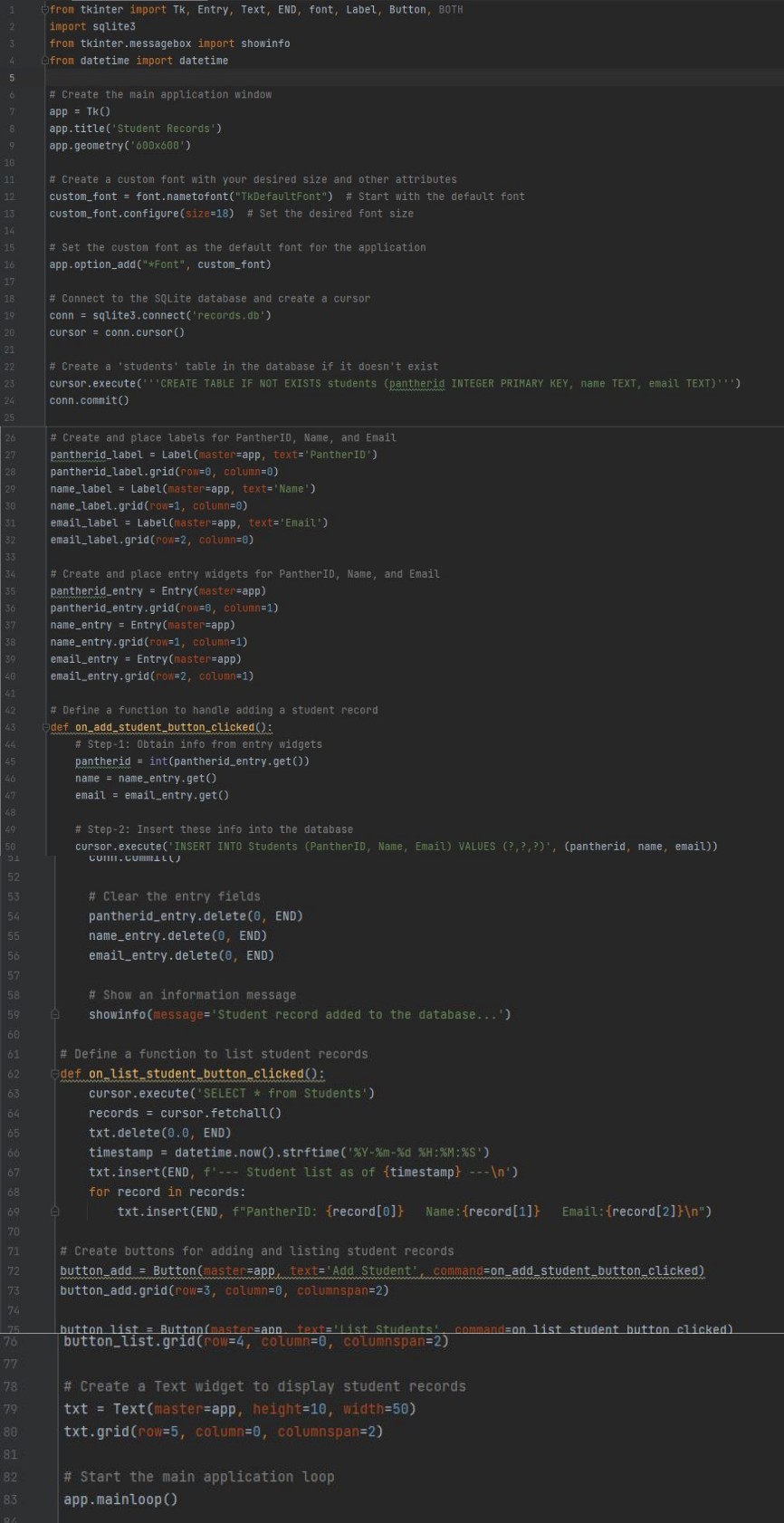Solved Extend the ‘Student Records App’ ﻿demonstrated in | Chegg.com