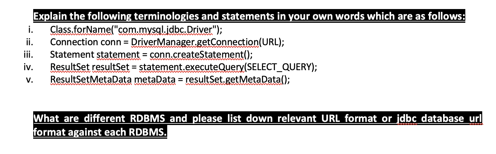 Solved Explain the following terminologies and statements in | Chegg.com