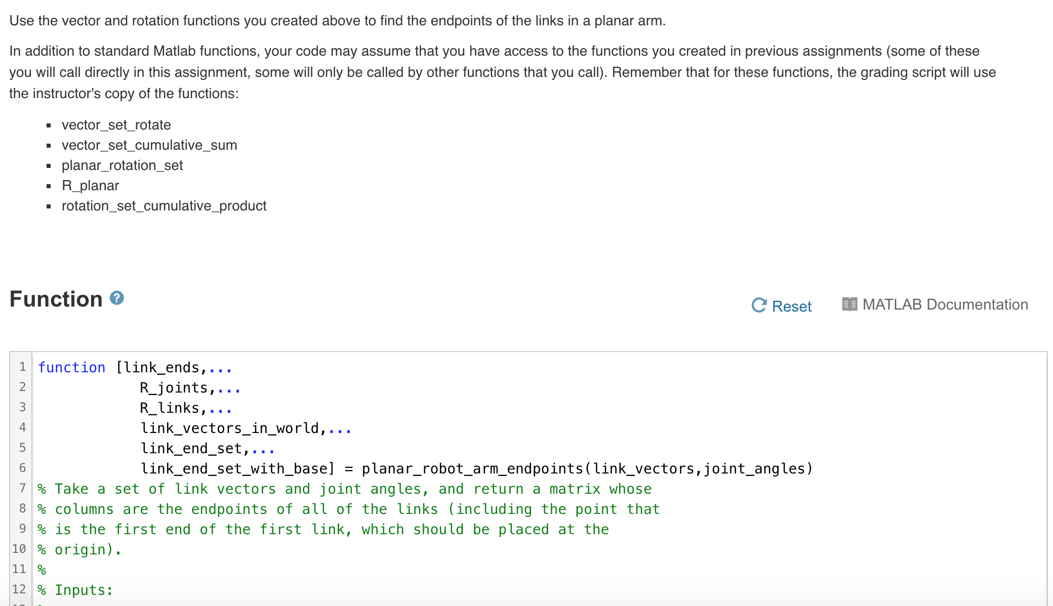 Use the vector and rotation functions you created | Chegg.com
