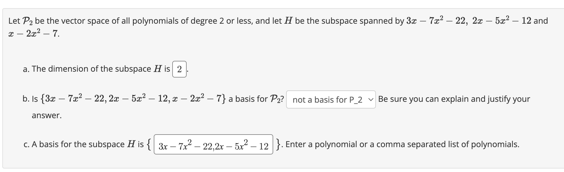 Solved Let P2 Be The Vector Space Of All Polynomials Of