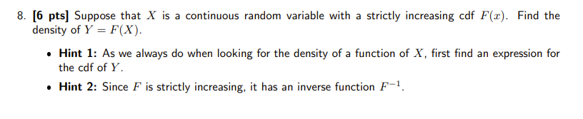Solved A random variable U is defined to have a (continuous) | Chegg.com
