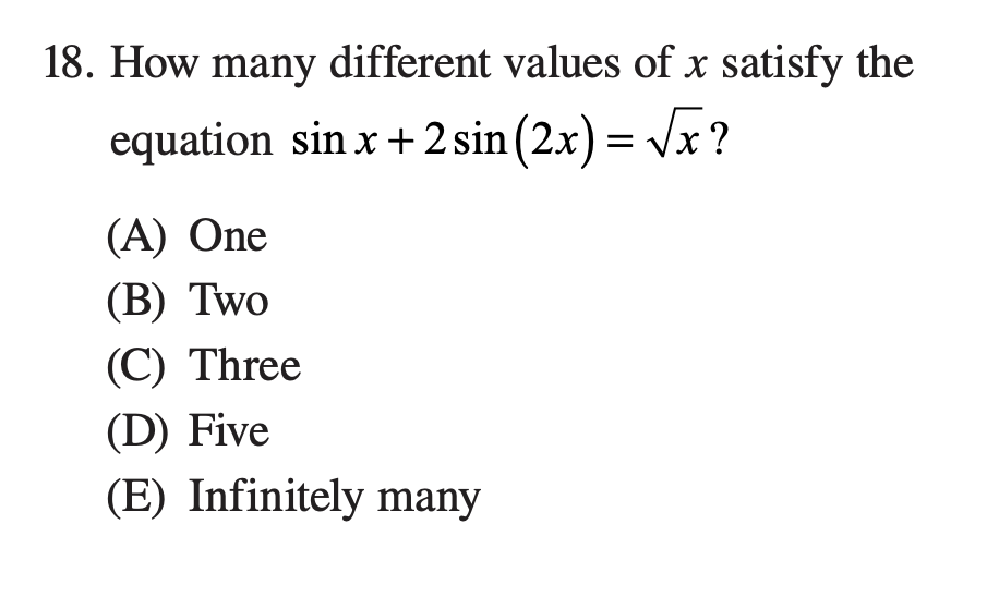 Solved 18. How many different values of x satisfy the | Chegg.com