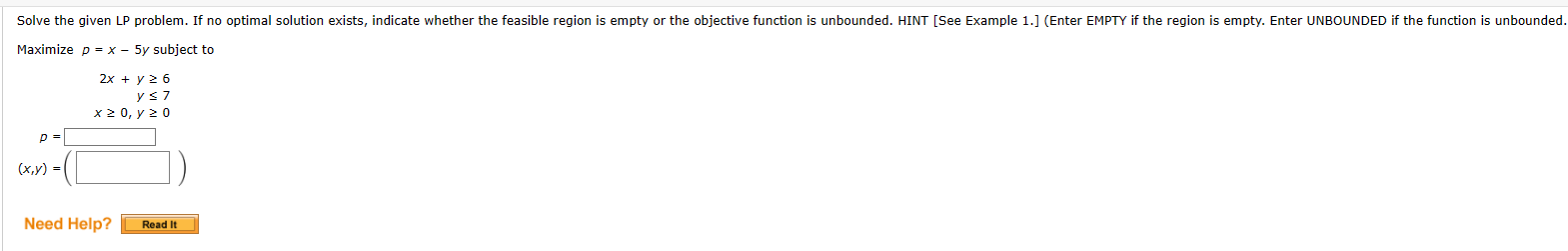 Solved Solve the given LP problem. If no optimal solution | Chegg.com