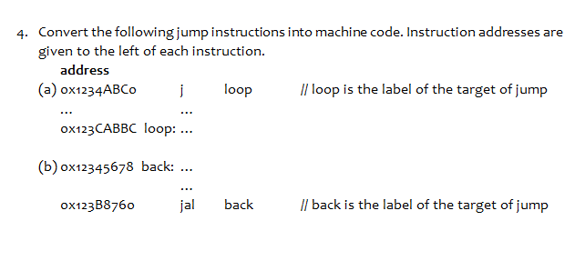 Solved 4. Convert the following jump instructions into | Chegg.com