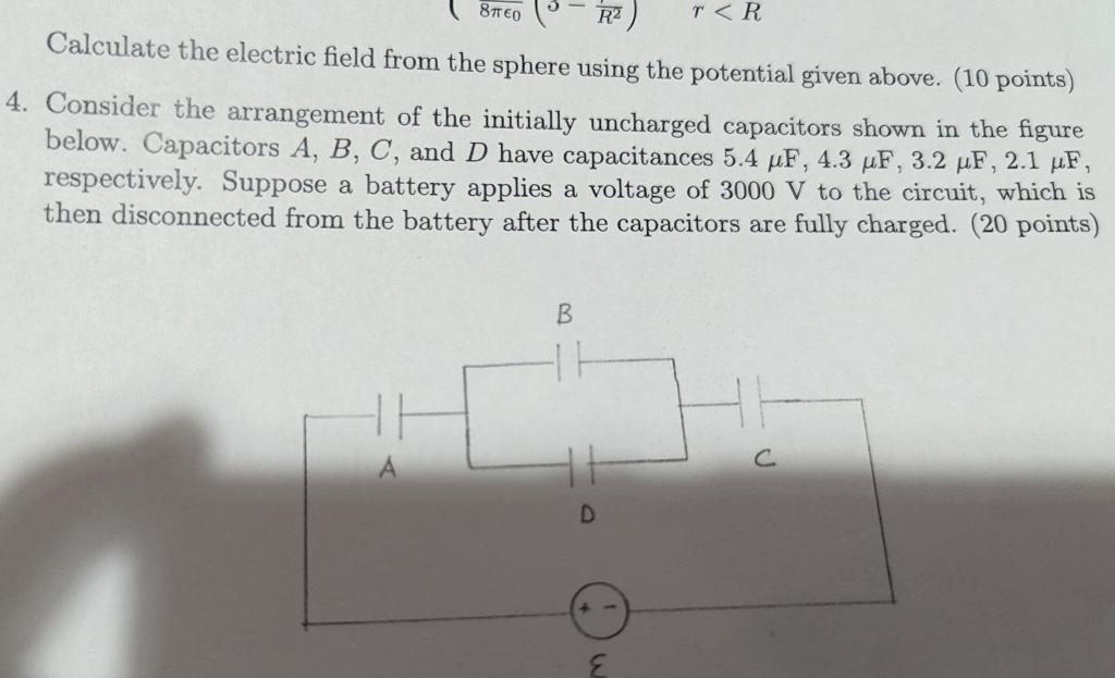 [Solved]: Answer #4 please A) equivalent capacitance of thi