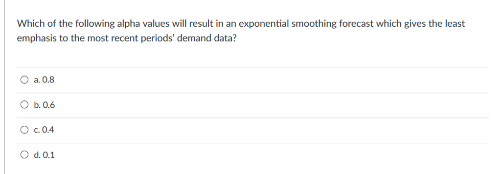 Solved Which of the following alpha values will result in an | Chegg.com