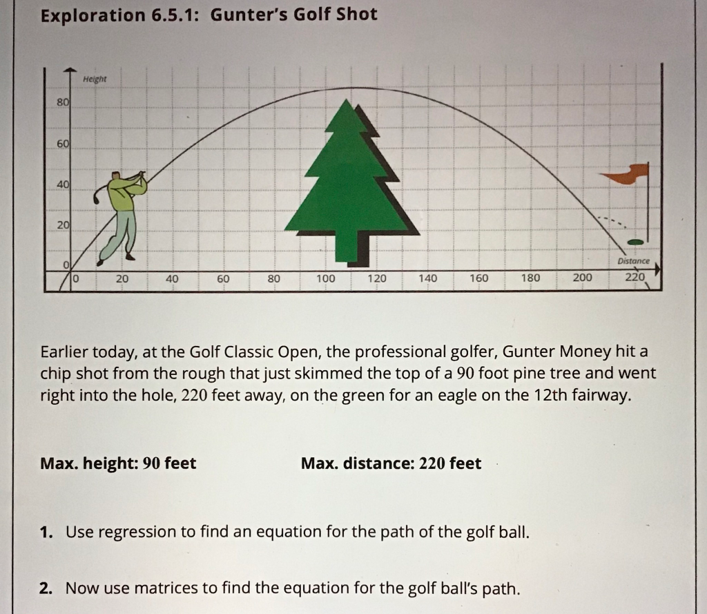 Solved 1. Use regression to find an equation for the path of | Chegg.com
