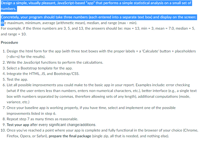 Solved Concretely, your program should take three numbers | Chegg.com