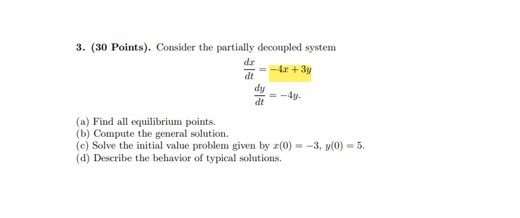 Solved (30 ﻿Points). ﻿Consider the partially decoupled | Chegg.com