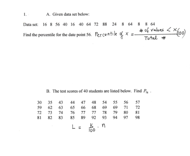 Solved 1. A. Given data set below: Data set: 16 8 56 40 16 | Chegg.com