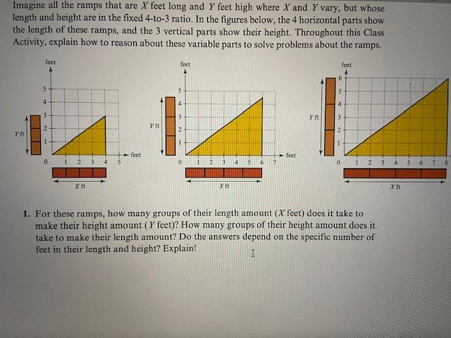 Solved Imagine all the ramps that are X feet long and Y feet | Chegg.com