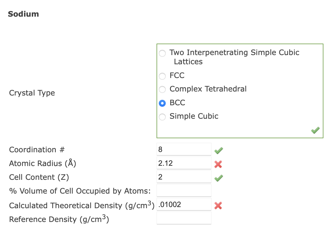 Solved Sodium: Sodium crystallizes in a body-centered cubic | Chegg.com