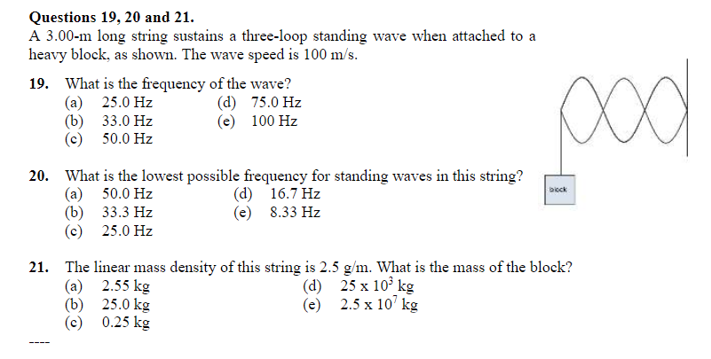 Solved Questions 19, 20 and 21. A 3.00-m long string | Chegg.com