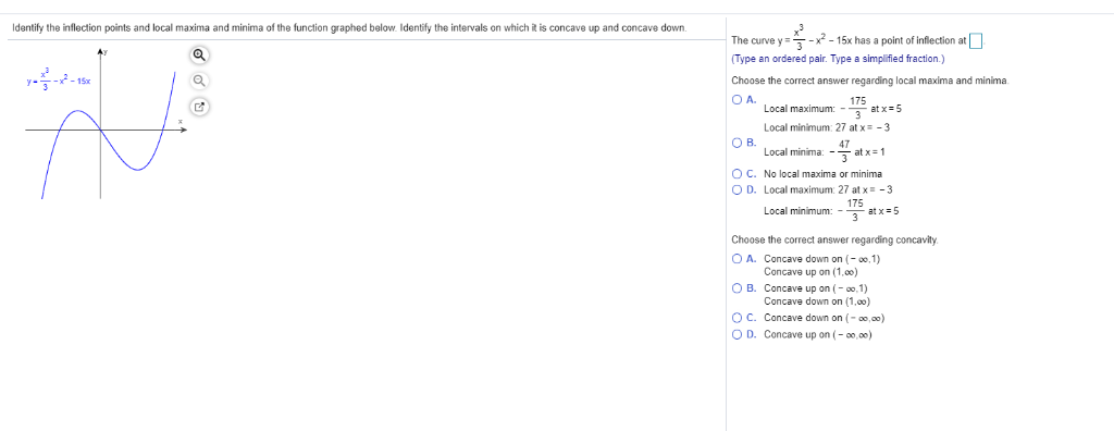 Solved Identify the inflection points and local maxima and | Chegg.com