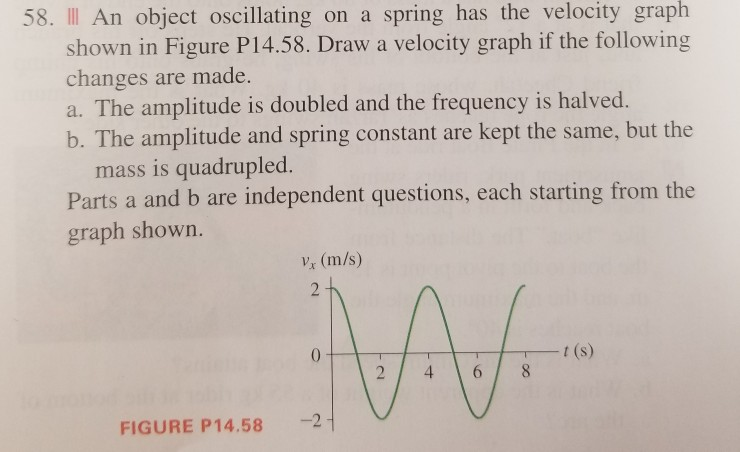 Solved 58. I An object oscillating on a spring has the | Chegg.com