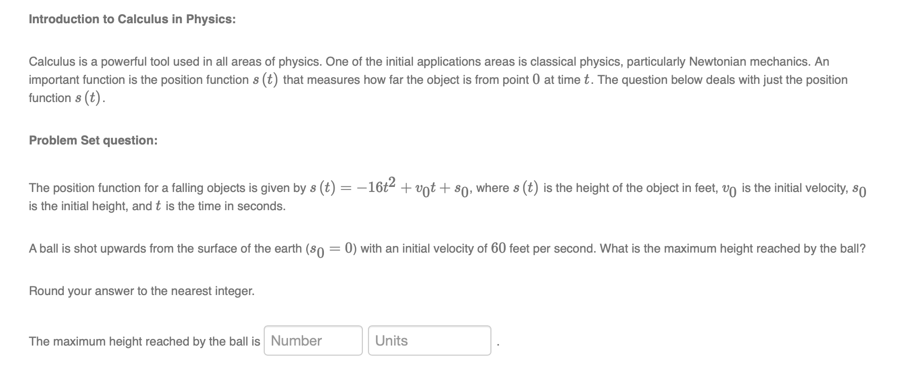 Solved Introduction to Calculus in Physics: Calculus is a | Chegg.com