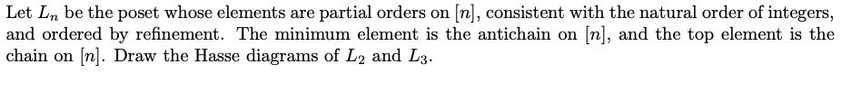 Solved Let Ln be the poset whose elements are partial orders | Chegg.com