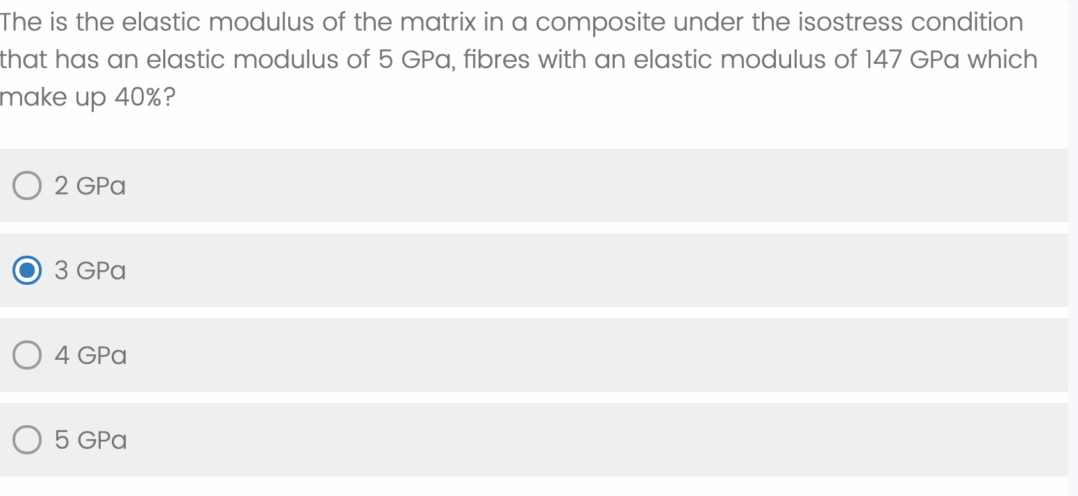 Solved The is the elastic modulus of the matrix in a | Chegg.com