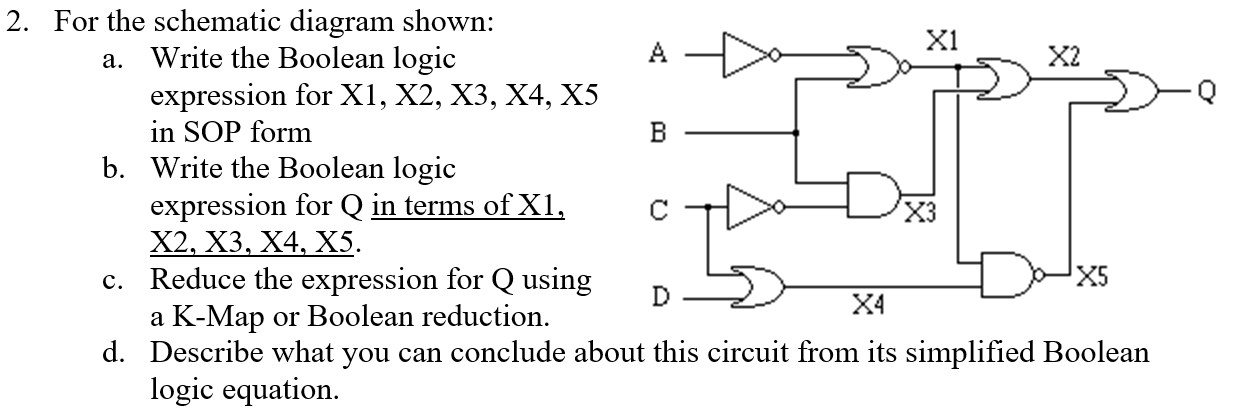 Solved 2. For the schematic diagram shown: a. Write the | Chegg.com