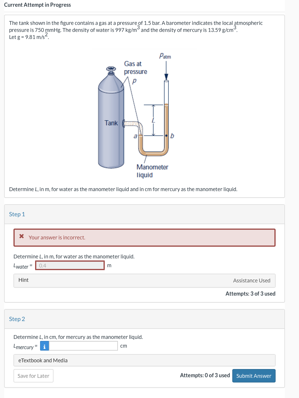 Solved The tank shown in the figure contains a gas at a | Chegg.com