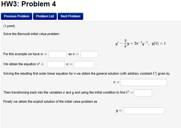 Solved HW3: Problem 3 Previous Problem Problem List Next | Chegg.com
