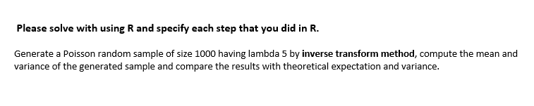 Solved Please solve with using Rand specify each step that | Chegg.com