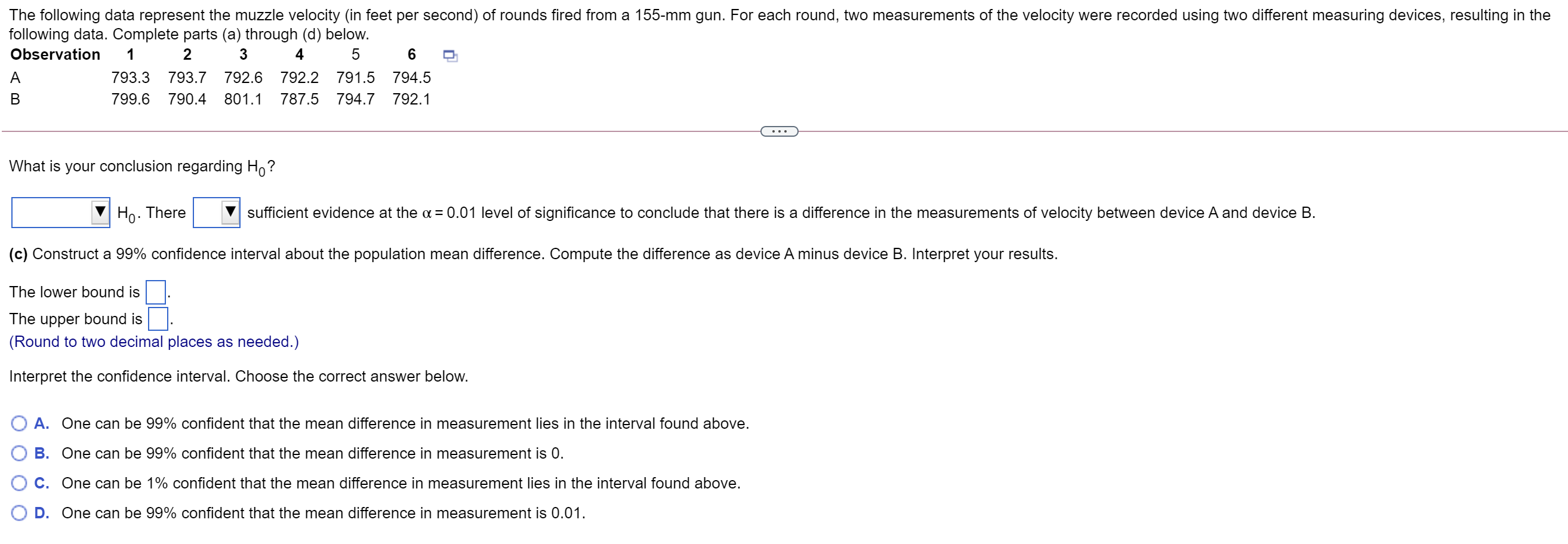 Solved The following data represent the muzzle velocity (in | Chegg.com