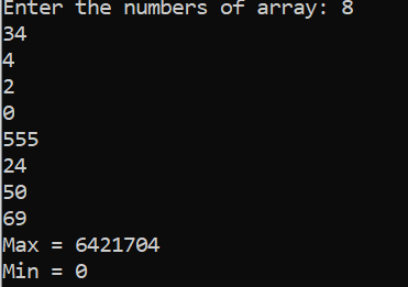 Solved in codeblock c++ when finding max and min of user | Chegg.com