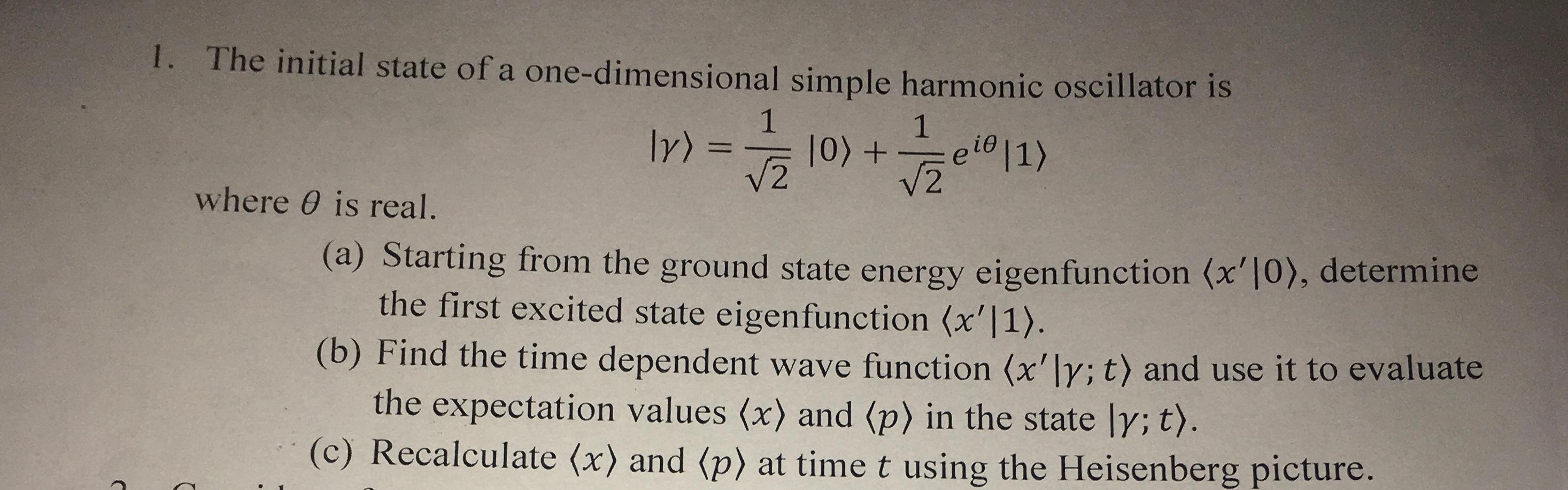 Solved The initial state of a one-dimensional simple | Chegg.com