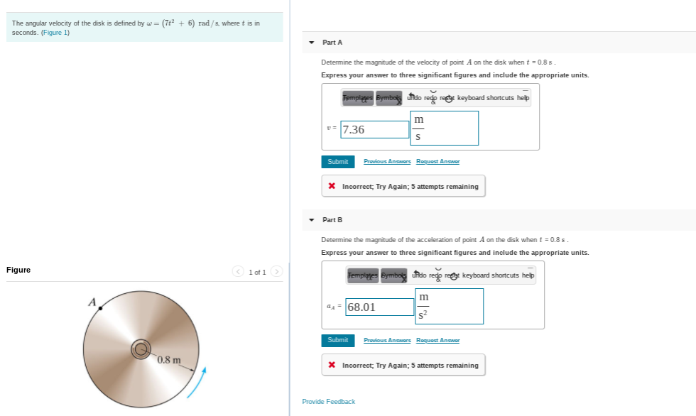 Solved The angular velocity of the disk is defined by w= | Chegg.com