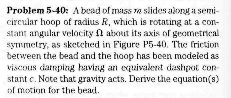 Solved Problem 5-40: A bead of mass m slides along a | Chegg.com