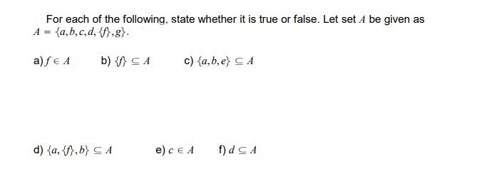 Solved For each of the following, state whether it is true | Chegg.com