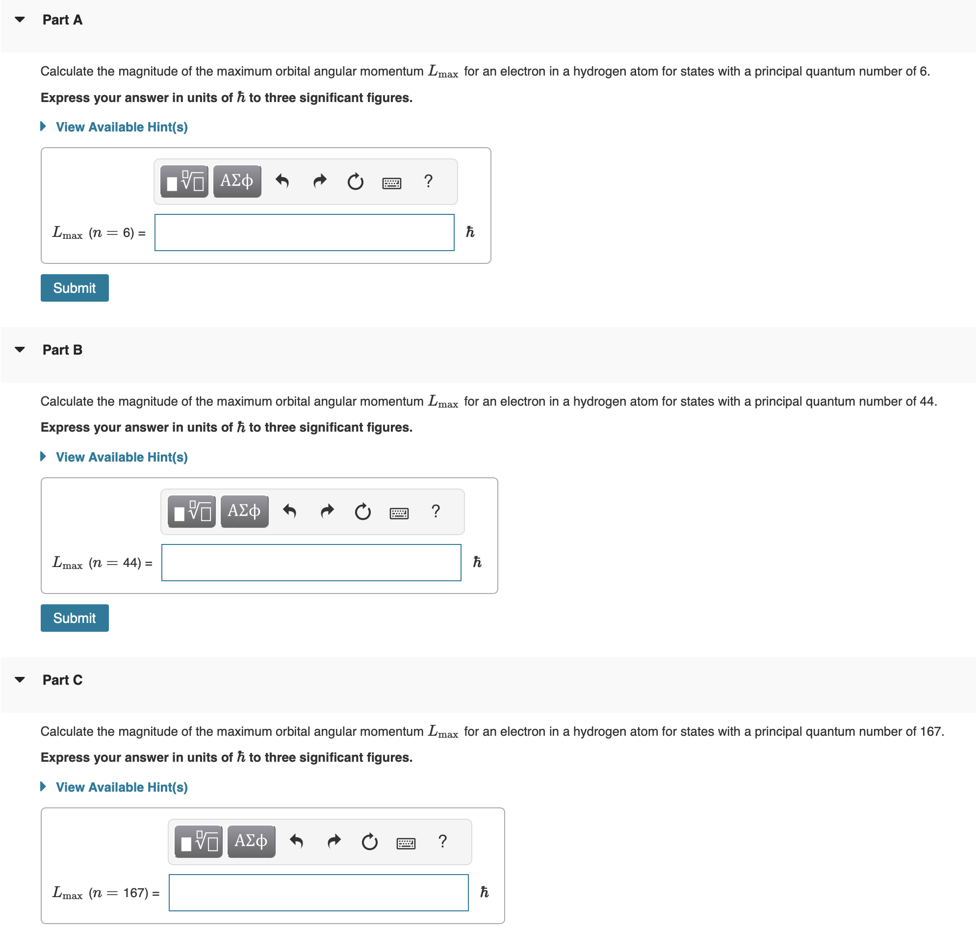 Solved Calculate the magnitude of the maximum orbital | Chegg.com